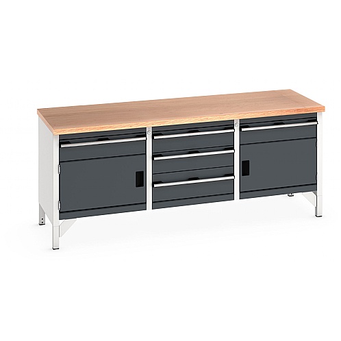 Heavy Duty Workbenches Storage with Cupboards & Drawer