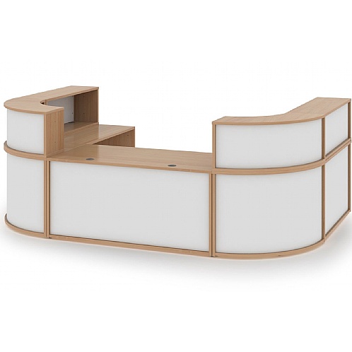 U-shaped Reception Desk, Modular Beech Counter Unit