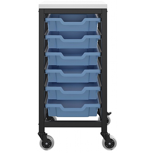 Tray Storage Unit - Mobile Steel Frame with Small Gratnell Trays