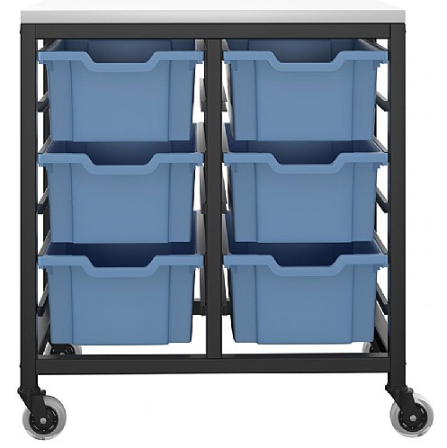 Tray Storage Unit - Mobile Steel Frame with Medium Gratnell Trays