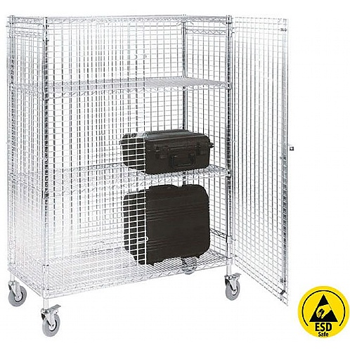 ESD Trolley - Wire Security Cage Static or Mobile
