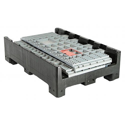 Collapsible Pallet Box Bulk Container With Drop Doors