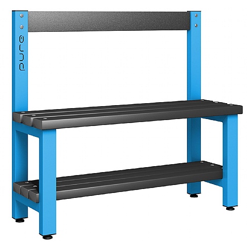 Pure Single-Sided Changing Room Benches, Back Rest, Lower Shelf from ...