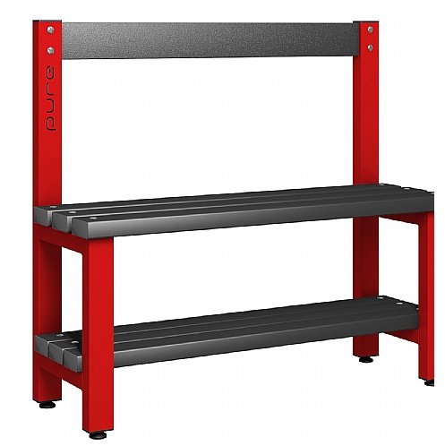 Pure Single-Sided Changing Room Benches, Back Rest, Lower Shelf from ...