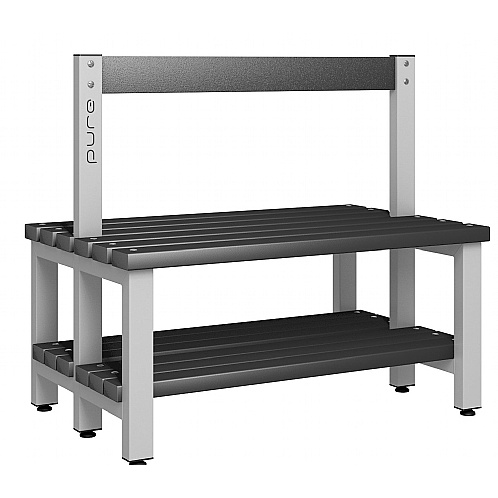 Pure Double-Sided Changing Room Benches, Back Rest, Lower Shelf from ...